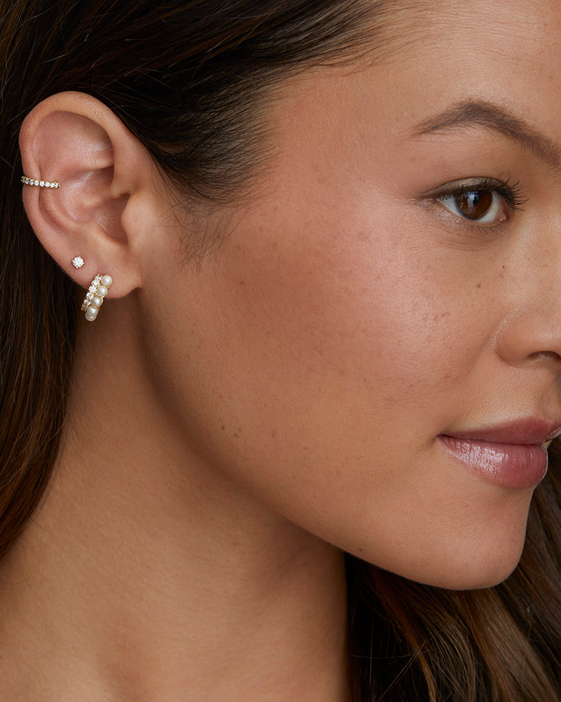 Pearl and Diamond Hoop – Jamie Wolf