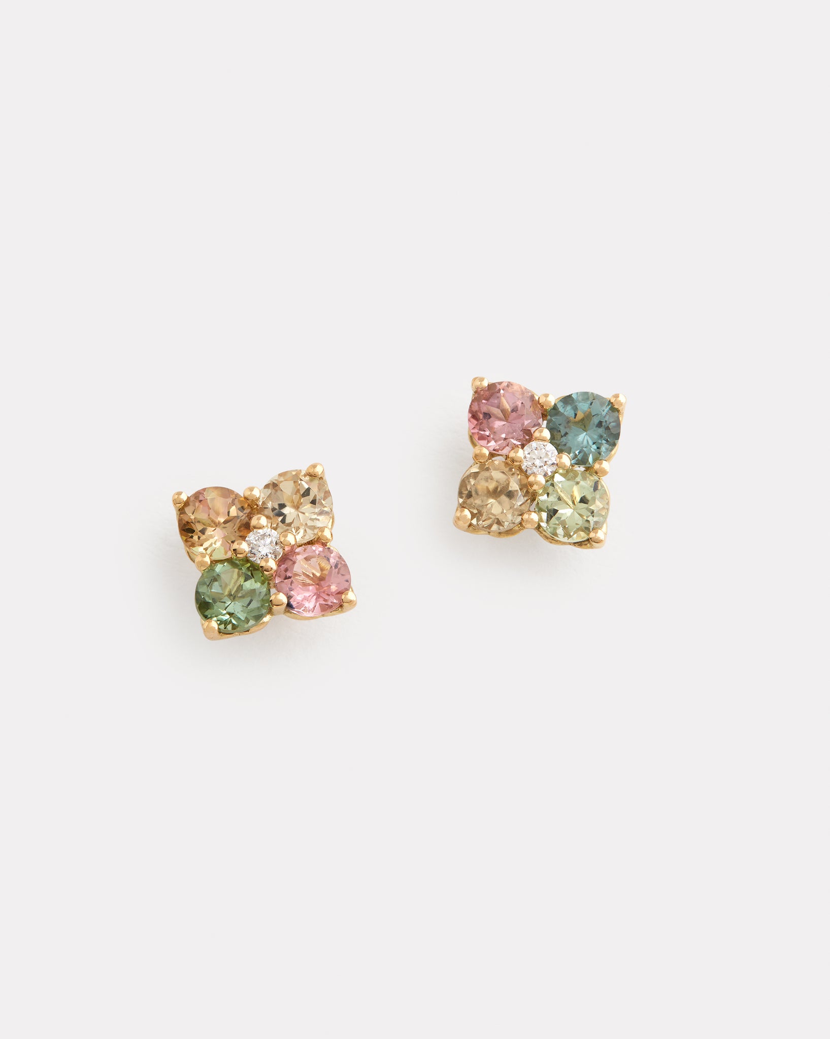 Multicolor Pastel Tourmaline Cluster Studs – Jamie Wolf