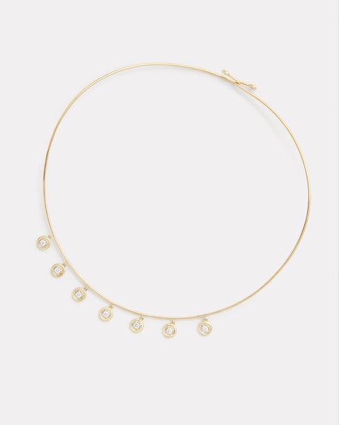 Yellow and White Gold Round Edge Diamond Drop Necklace – Jamie Wolf