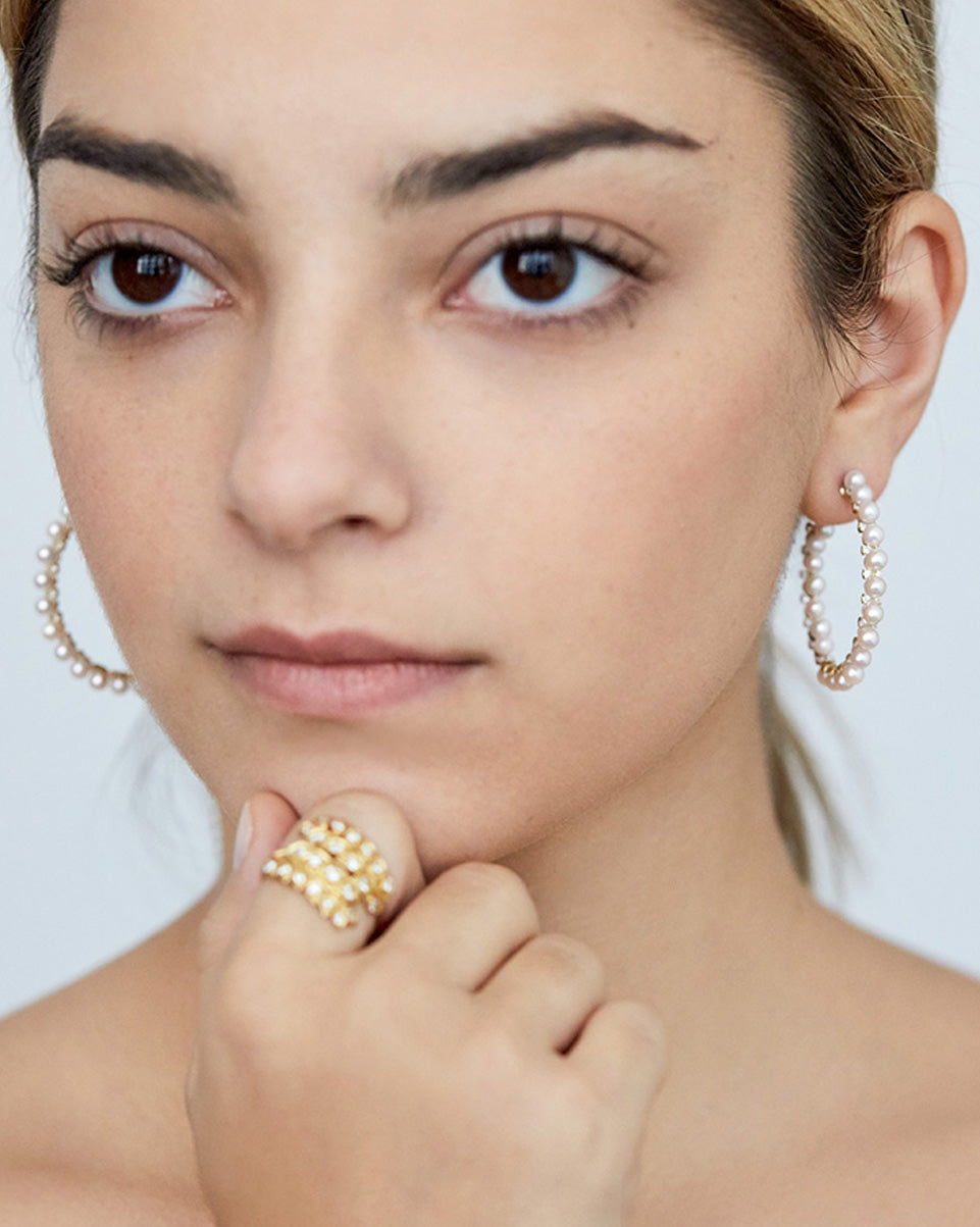 Large Pearl and Diamond Hoop – Jamie Wolf