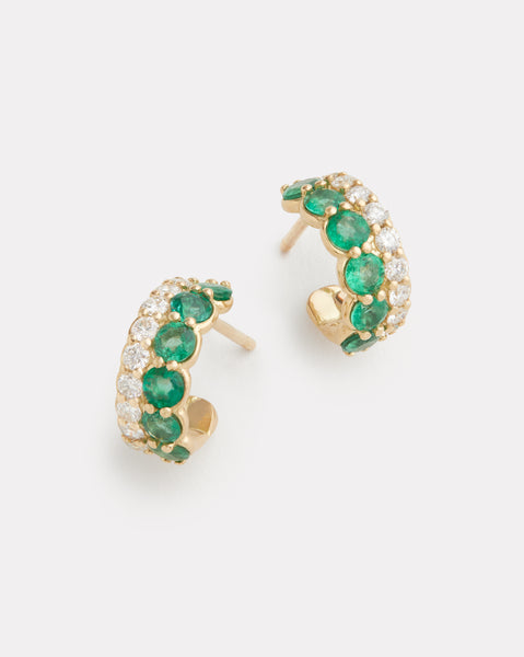 Emerald and Diamond Hoops – Jamie Wolf